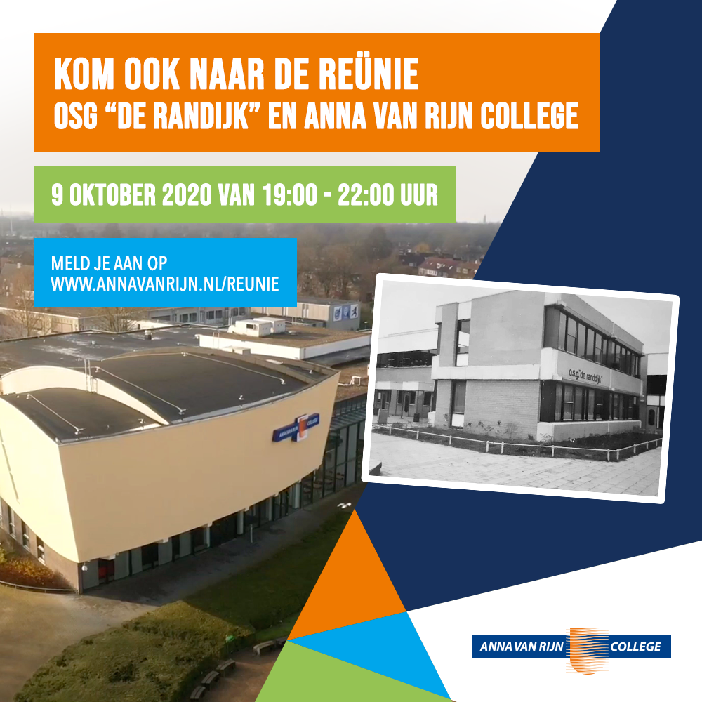 Anna van Rijn houdt reünie op 9 oktober 2020 - De Digitale Stad Nieuwegein